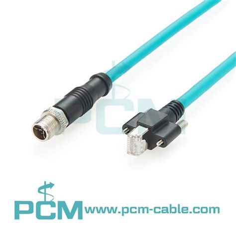 Customized M X Coded Pole To RJ Industrial Ethernet Cable For Cognex Industrial Camera