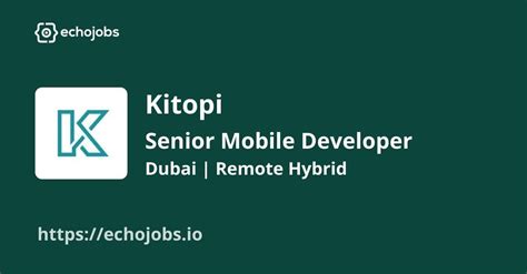 Hiring Senior Mobile Developer Flutter Dubai Remote Hybrid Flutter