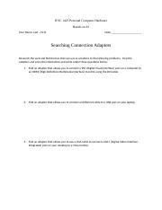 HO Project Docx Hands On Project Researching Connection Adapters Find An Adapter