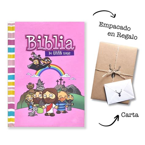 Biblia Mi Gran Viaje Rvr60 Para Niñas Tapa Dura Rosada Libreria 247