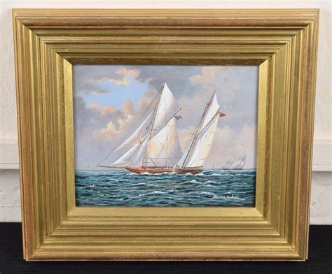 James Derbar Maritime Scene With Sailing Yachts Mutualart