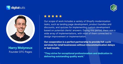 Clienttestimonial Shopifydevelopment Digitalsuits Dtcpages Digitalsuits
