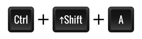 Premium Vector Ctrl Shift A Key Combination Keyboard Control Computer Shortcut Laptop