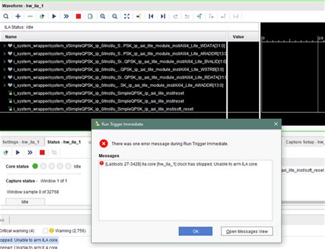 Ila Clock Has Stopped Error When Trying To Arm Debug Hab Clocked By Ad9361 Lclk Qanda Fpga