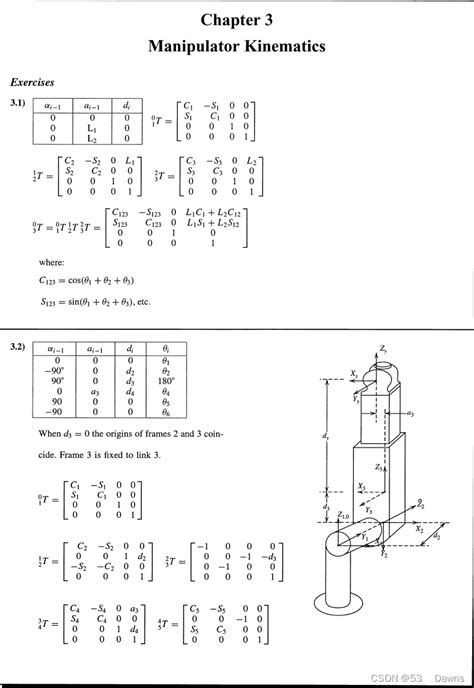 《机器人学导论》第3章作业答案 机器人学导论第三章课后答案 csdn博客