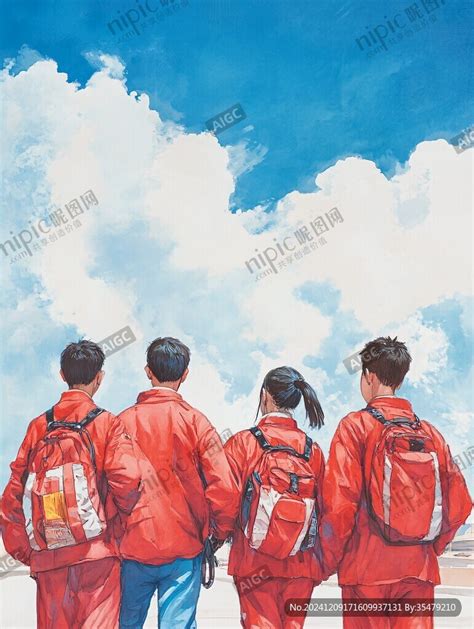 Ai创作图少先队员插画 毕业旅行2022 同学背影 插画背影 手绘追光的少年 毕业旅行青春 梦想出征 致青春画 青春的背影 致青春图 毕业季毕业旅行 少年爱飞客 青春校园插画 红衣服学生 红