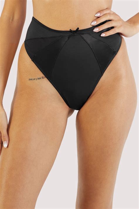 Etta Black Satin Quarter Cup Bra Set Playful Promises