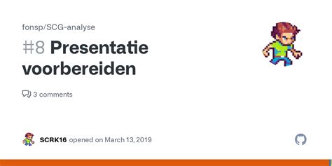 Presentatie Voorbereiden Issue 8 Fonsp SCG Analyse GitHub