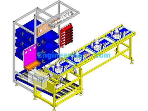 Automatic Flip Manual Assembly Line Solidworks 3d Exported