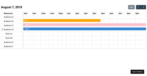 FullCalendar Timeline Vue Forked Codesandbox