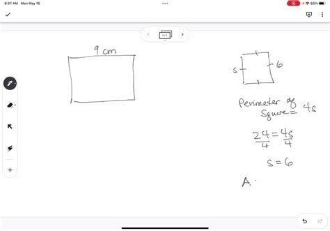 Solved A Rectangle Has An Area Of 24 Square Centimeters The Width Of The Rectangle Is 3