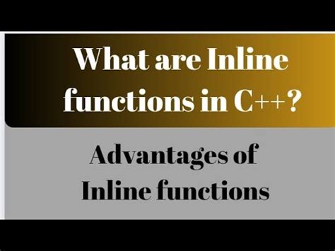 Inline Functions In C Advantages Of Inline Functions Inline