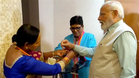 Women Of Indian Diaspora Tie Rakhi To Pm Modi In South Africa During