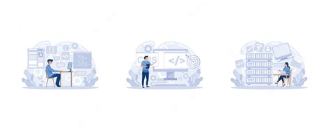 premium vector website development web design programming and