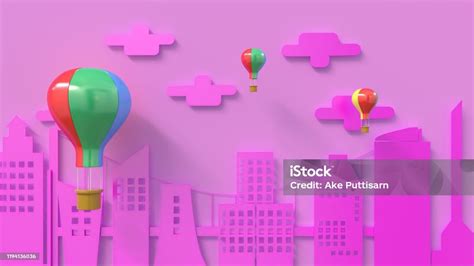 도시 위에 떠있는 풍선 3d 렌더링 용지 잘라내기 그래픽 3d 일러스트 레이터 0명에 대한 스톡 사진 및 기타 이미지 0명 3차원 형태 개념 Istock