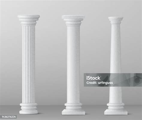 회색 배경에 고립 된 흰색 3d 실린더 기둥 벡터 일러스트 레이 션 0명에 대한 스톡 벡터 아트 및 기타 이미지 0명 3차원 형태 강단 Istock