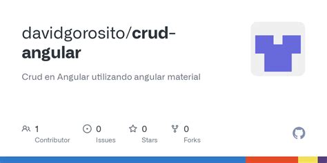 GitHub Davidgorosito Crud Angular Crud En Angular Utilizando Angular Material
