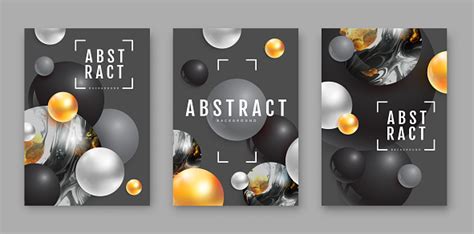 어두운 검은 색 배경에 잉크 아트가있는 3d 추상적 인 검은 구와 구체 벡터 일러스트레이션 0명에 대한 스톡 벡터 아트 및 기타 이미지 Istock