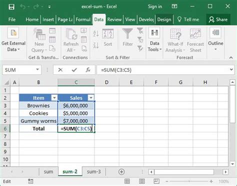 Using Excels Sum Function Deskbright