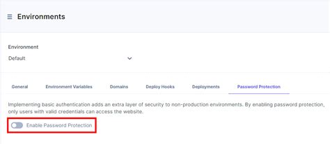 Password Protection For Environments Contentstack
