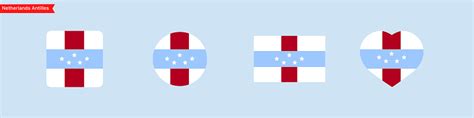 네덜란드령 안틸레스의 국기 언어 선택을 위한 네덜란드령 안틸레스 국기 아이콘 네덜란드령 안틸레스 국기는 사각형 원 하트 모양입니다 벡터 아이콘 Championship에 대한