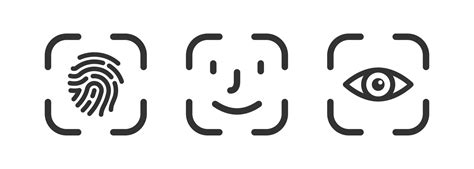 Finger Face Eye Scan Icon Set Fingerprint Id Person Identification Biometric Security