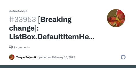 Breaking Change ListBox DefaultItemHeight Constant Field Is Marked