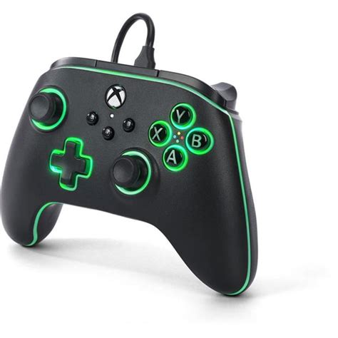 Powera Advantage Wired Controller For Xbox Series Xs With Lumectra Rgb Led Strip Black