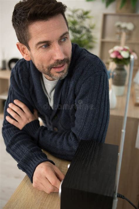 Man Testing Hi Fi System At Home Stock Image Image Of Salesman Audio 309328609