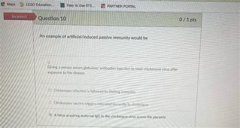 An Example Of Artificial Induced Passive Immunity Chegg Com