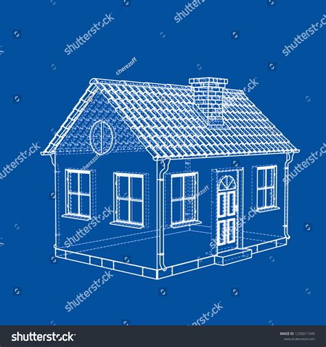Private House Sketch Vector Rendering 3d Stock Vector Royalty Free 1235011549 Shutterstock
