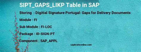 Siptgapslikp Sap Table For Digitial Signature Portugal Gaps For Delivery Documents