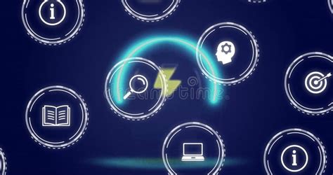 Icons Representing Various Concepts Like Information Search And Technology Over Image Stock