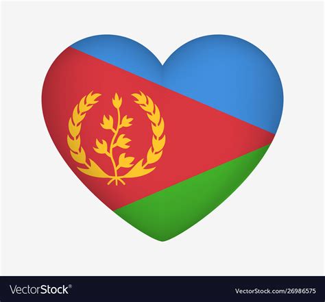 Heart Shaped National Flag Eritrea I Love My Vector Image
