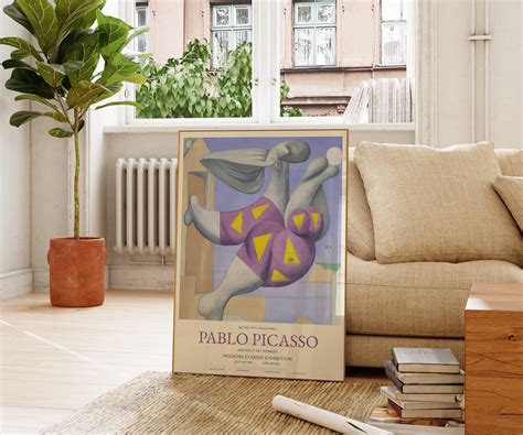 Pablo Picasso Print Bather With Beach Ball Wall Art Modern Purple