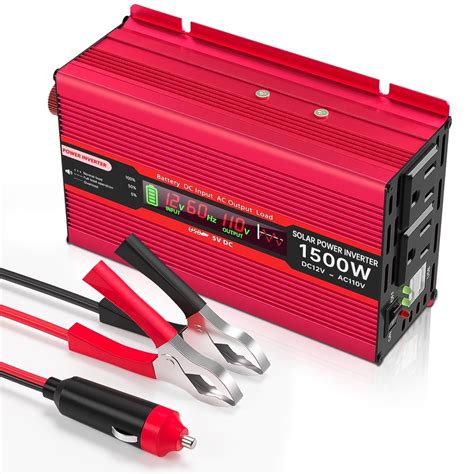 1500w Peak Power Inverter Dc 12v To Ac 110v Converter Lcd Display Dual 2 4a Usb Port