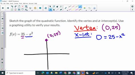 Solvedsketch The Graph Of The Quadratic Function Identify The Vertex