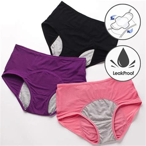 누출 방지 생리 팬티 코튼 팬티 여성용 섹시한 생리적 속옷 소녀 기간 방수 팬티 드롭 배송 개 여성 위생제품 AliExpress