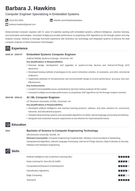 Computer Engineering Resume Examples Template And Guide
