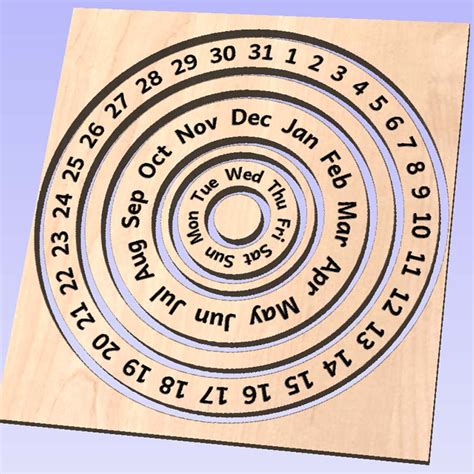 Cnc Wooden Calendar Plans Intermediate Diy Project