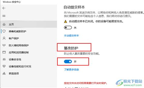 win10系统如何打开安全中心防篡改功能？ win10系统打开安全中心防篡改功能的方法 极光下载站