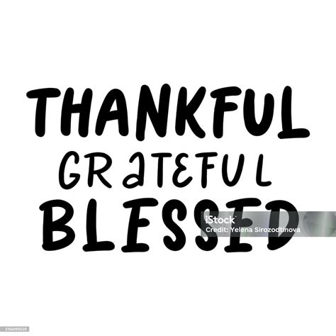 손으로 그린 추수 감사절 타이포그래피 포스터입니다 축하 문구 Thankful Grateful Blessed는 엽서 가을 아이콘 로고 또는 배지에 사용됩니다 가 벡터 빈티지
