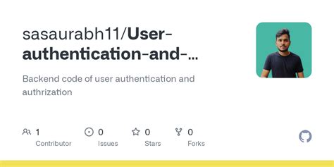 Github Sasaurabh User Authentication And Authorization Project Backend Backend Code Of User