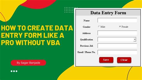 Data Entry Form In Excel Automated Data Entry Form In Excel Youtube