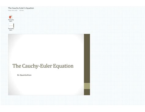 SOLUTION The Cauchy Euler Equation Studypool