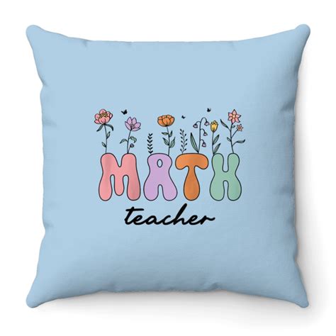 Funny Math Teacher Definition Funny Groovy Wildflowers Throw Pillows
