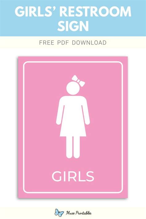 Printable Girls Restroom Sign Template Restroom Sign Girls Only