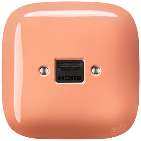 Square Porcelain Hdmi Wall Socket Salmon Dyke And Dean Square Porcelain Hdmi Wall Socket Salmon Dyke And Dean