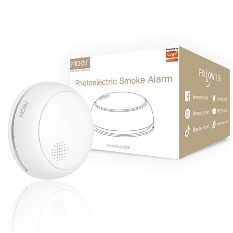 Zigbee Wireless Smart Smoke Detector Fire 85db Sound Alarm Siren Senso Moes
