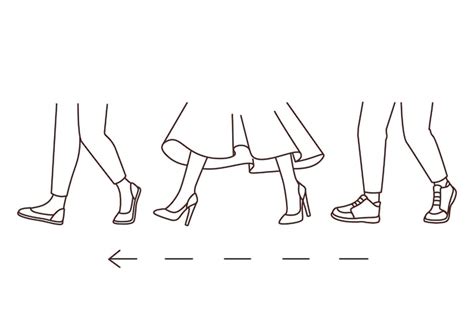 premium vector people legs walking in one direction